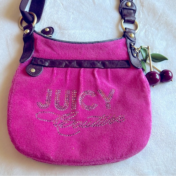 Juicy Couture | Bags | Juicy Couture Y2k Pink Terrycloth Crossbody Bag ...